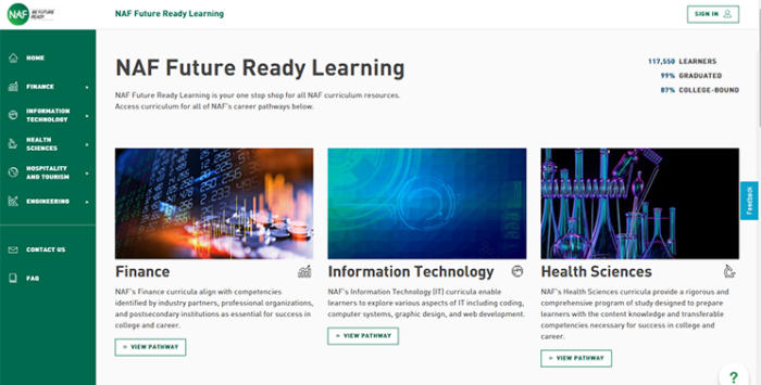 Future Ready Learning landing page copy - NAF